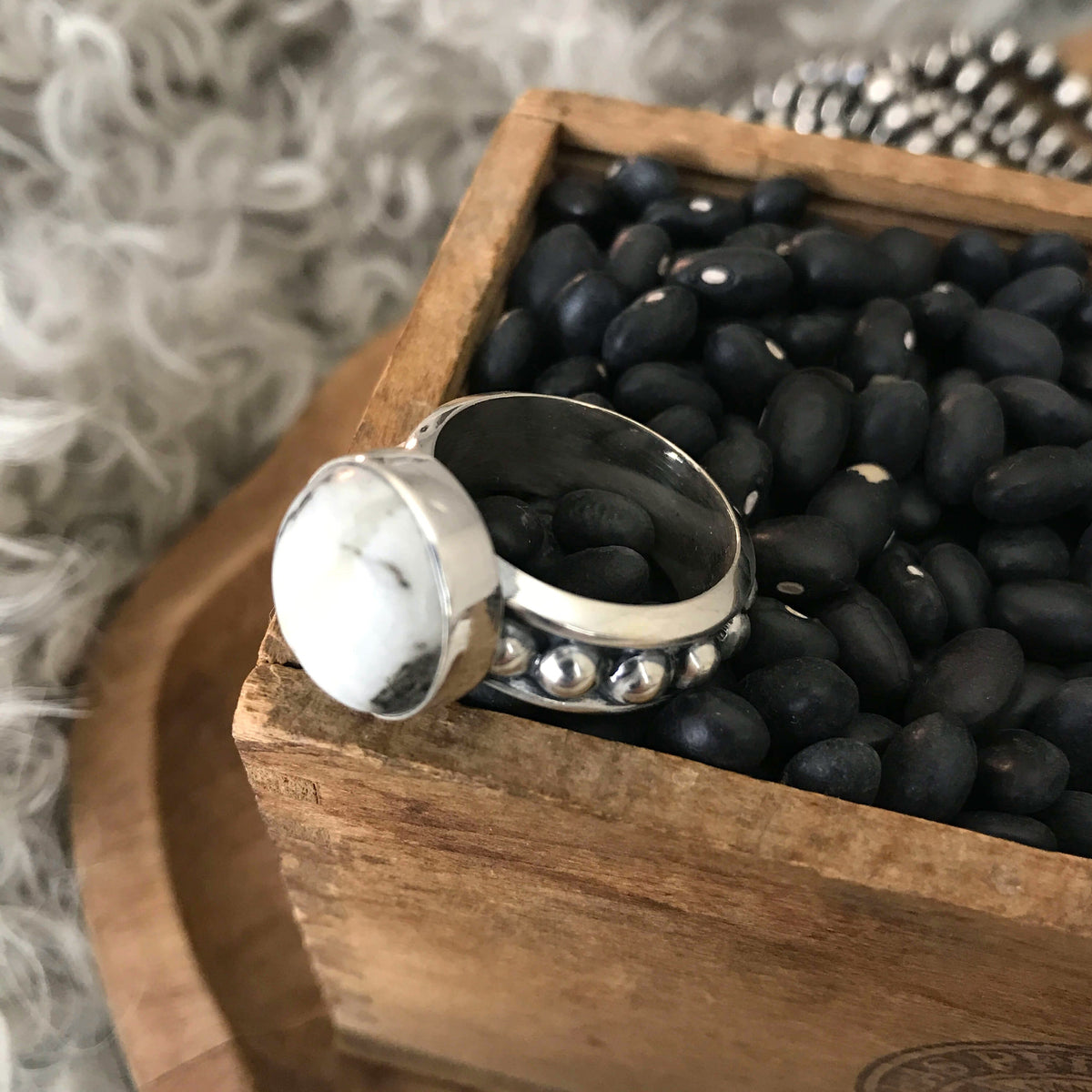 The Brynn White Buffalo Ring, Sz. 9 – Calli Co. Silver