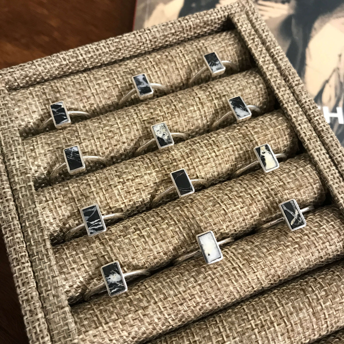 The Inlay Collection Tower Ring in White Buffalo – Calli Co. Silver