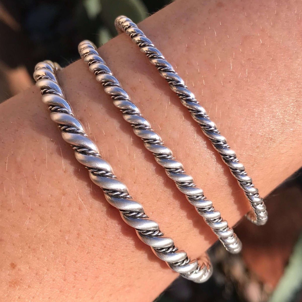 Hondo Sterling Rope Cuffs | Calli Co. Silver | Fort Worth, TX