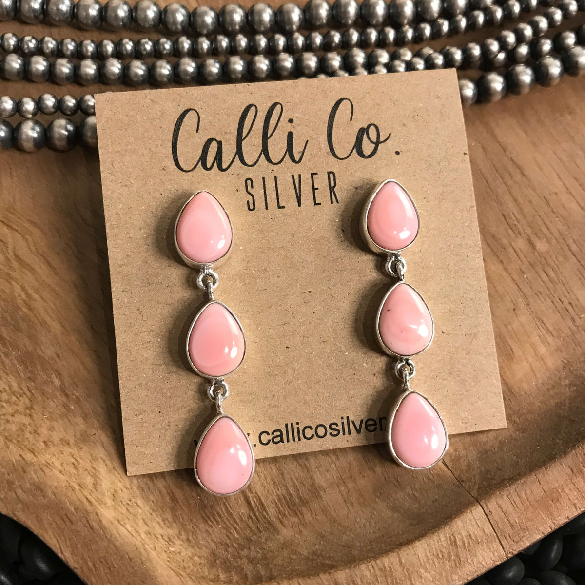 Genuine Turquoise Drop Earrings | Calli Co. Silver