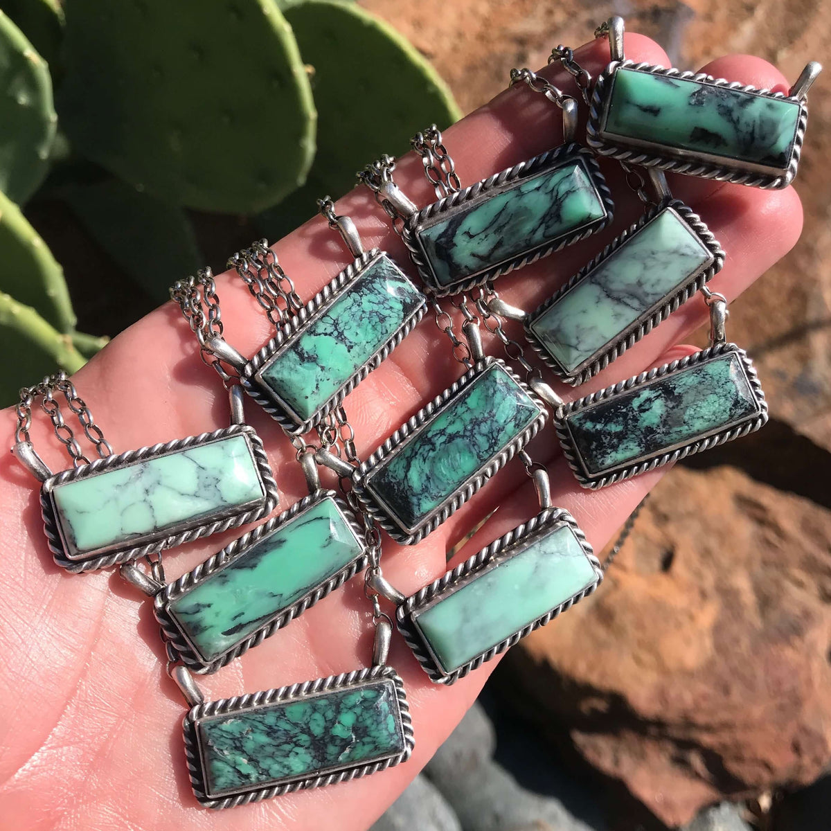 The Big Chief Necklaces in Variscite – Calli Co. Silver